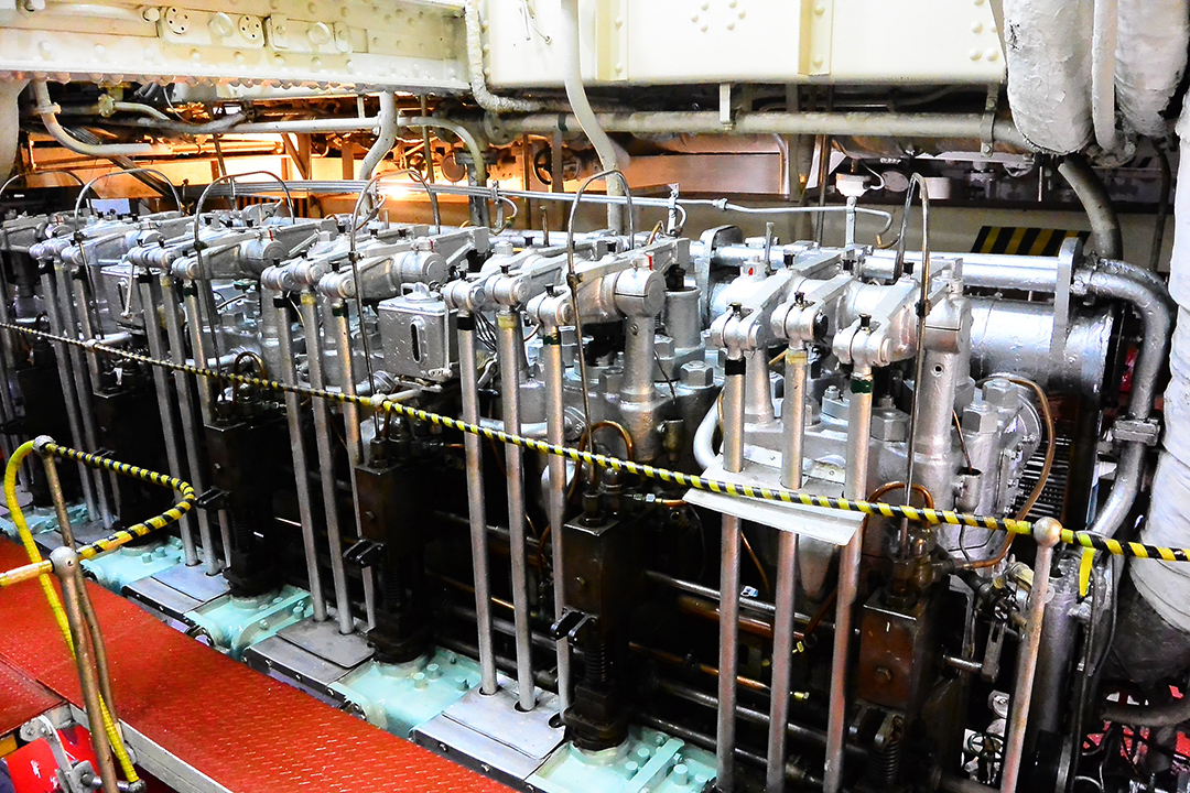 Japan’s first diesel engine installed in the NIPPON MARU